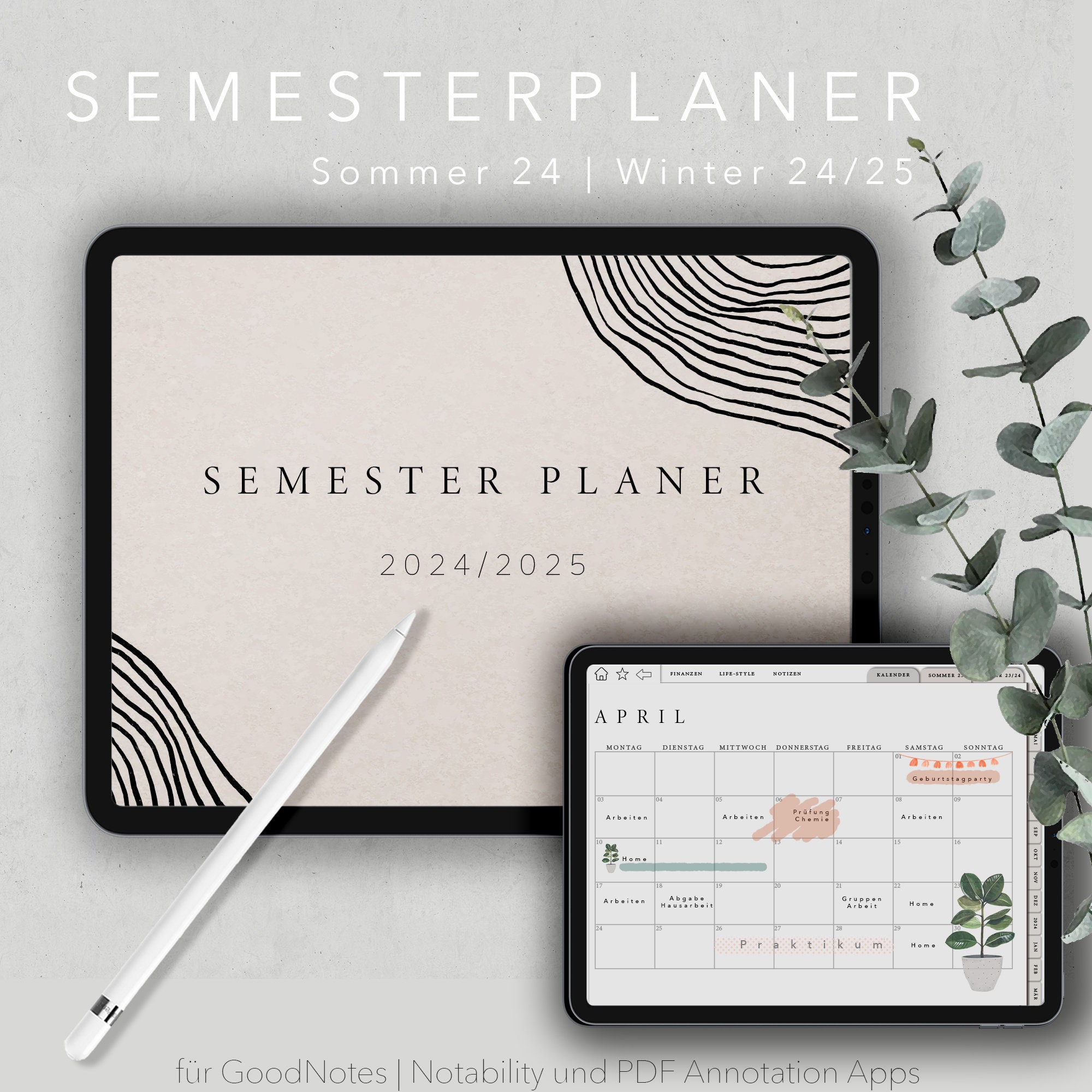 Digitaler Semesterplaner 2024/ 2025 · Studentenplaner Ipad, GOODNOTES ...