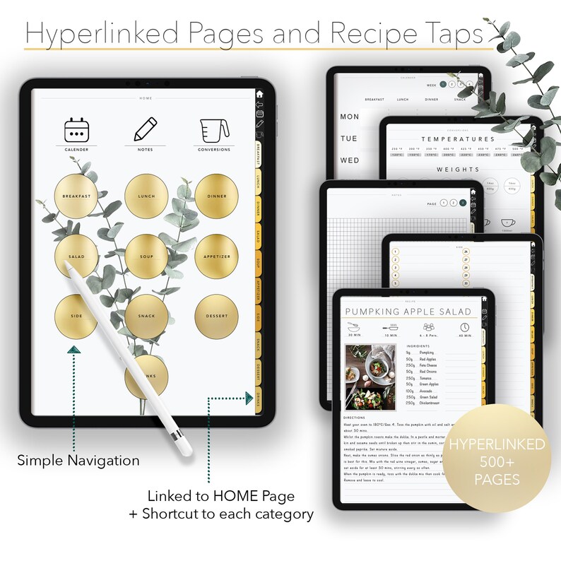 Digital Recipe Book Goodnotes Recipes Digital Planner for - Etsy