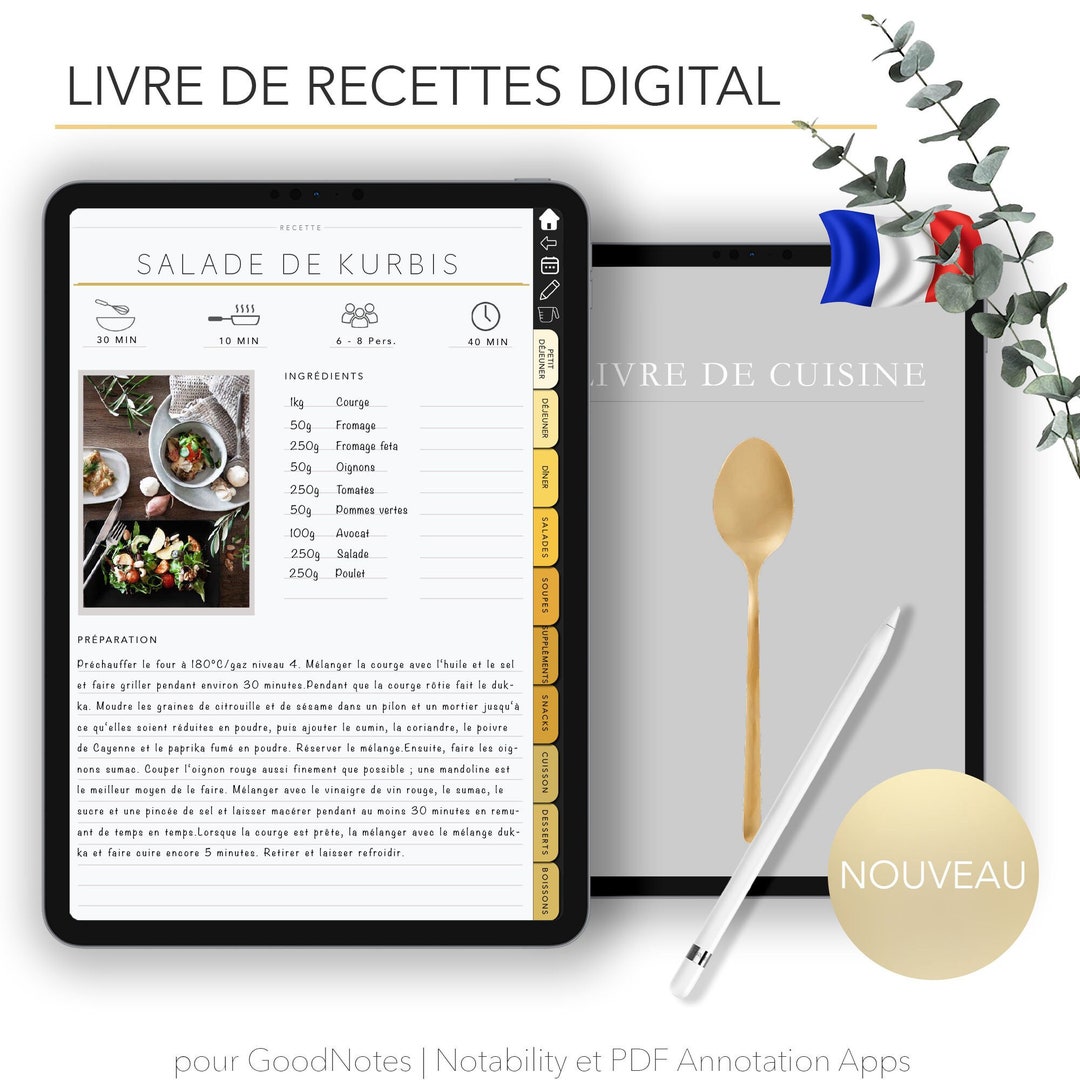 Livre de cuisine, Livre de recettes, Livre de recettes numérique ...
