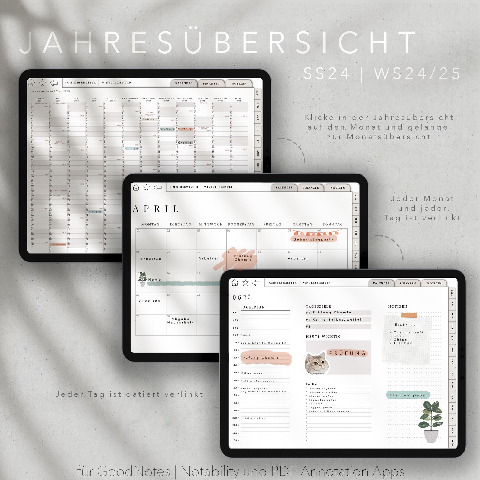 Digitaler Semesterplaner 2024/ 2025 · Studentenplaner Ipad, GOODNOTES ...
