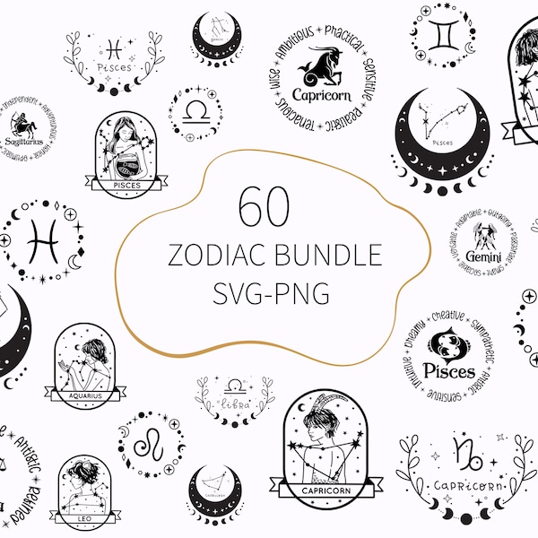 Zodiac Svg For Cricut Etsy