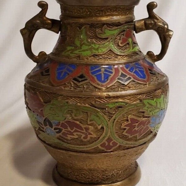 Japanese Champleve Enameled Vase - Etsy