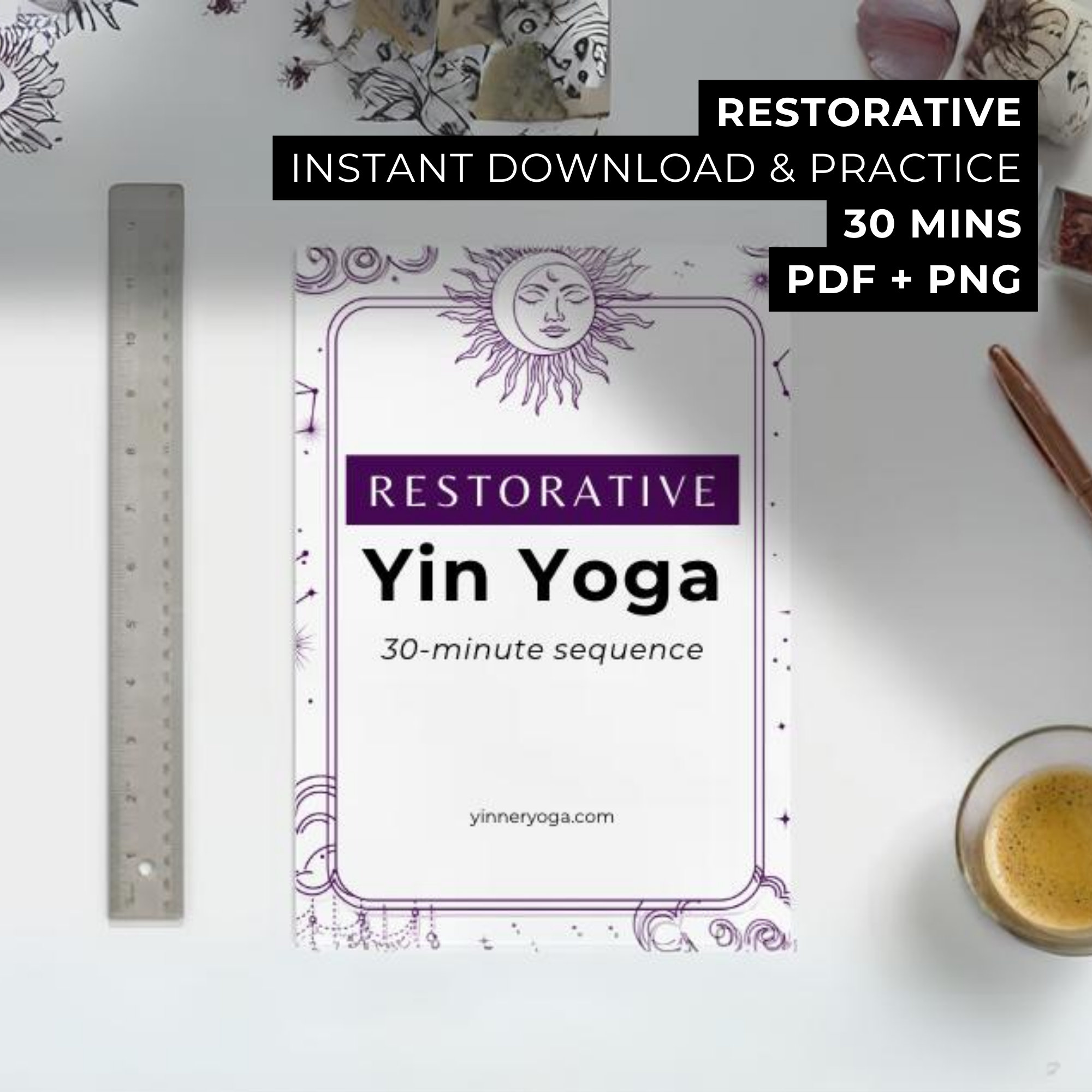 30 Minute Restorative Yin Yoga Class Yoga Sequence PDF Printable Yoga ...