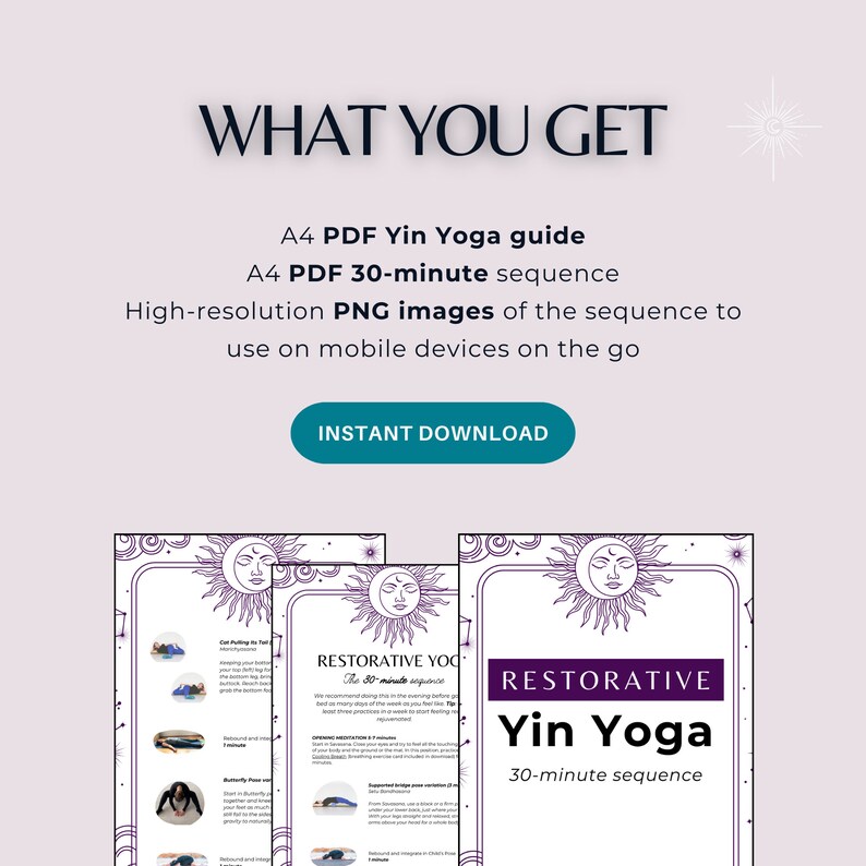 30 Minute Restorative Yin Yoga Class Yoga Sequence PDF Printable Yoga ...