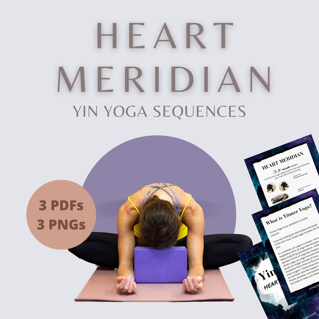 Yin Yoga Sequence Printable Heart Meridian Yoga Lesson Plan Digital Yoga Asanas Guide Yoga ...