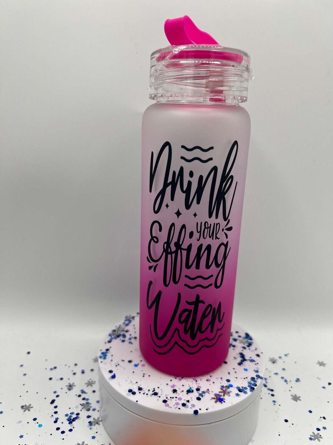 Water Bottle Pink With “drink Your Effing Water” on It - Customizable ...