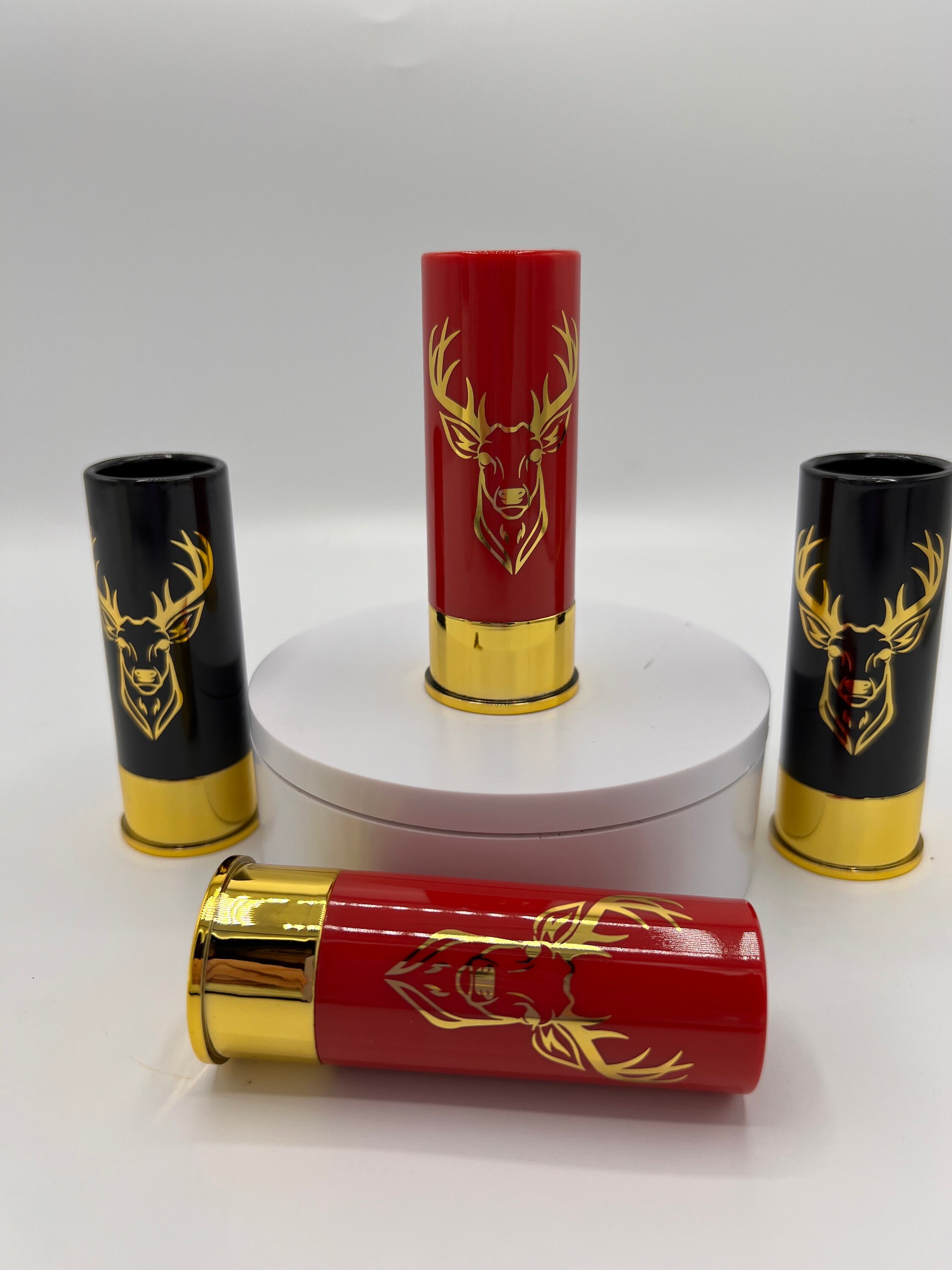 Shotgun Shell Shot Glass! 12 Gage Black or Red Shot Glass With a Deer ...