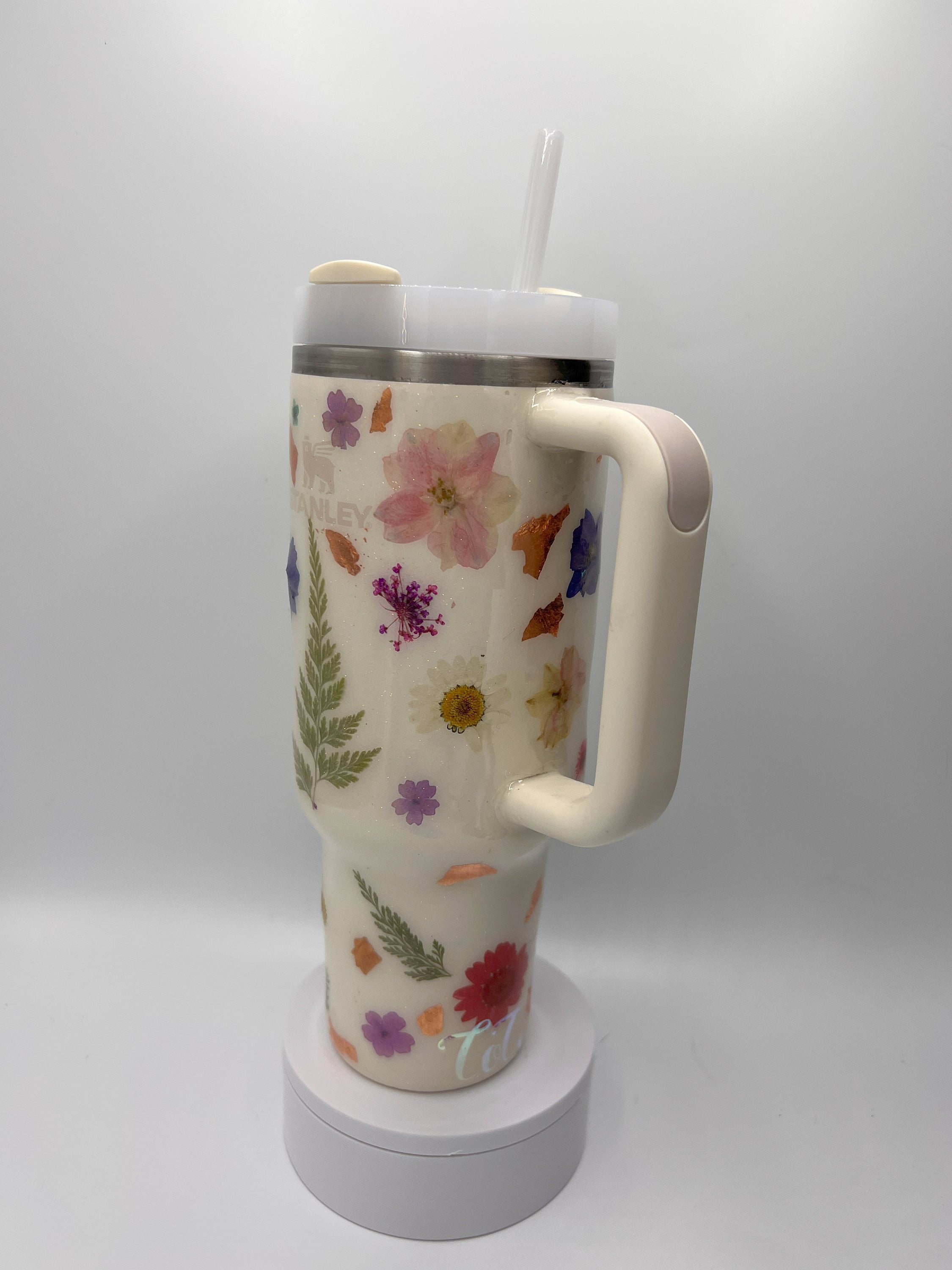 Stanley White | Mother’s Day | 30/40 Oz Stanley Tumbler With Real Dried Flowers | “the Coco Cup ...
