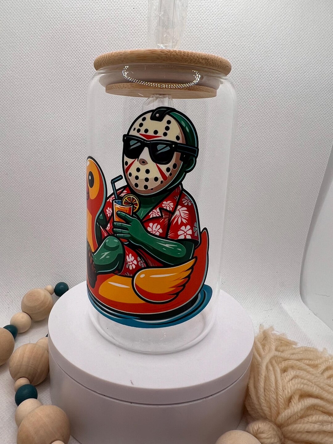 Horror Movie Characters in Pool Float | Halloween | 16 Oz Single Walled ...