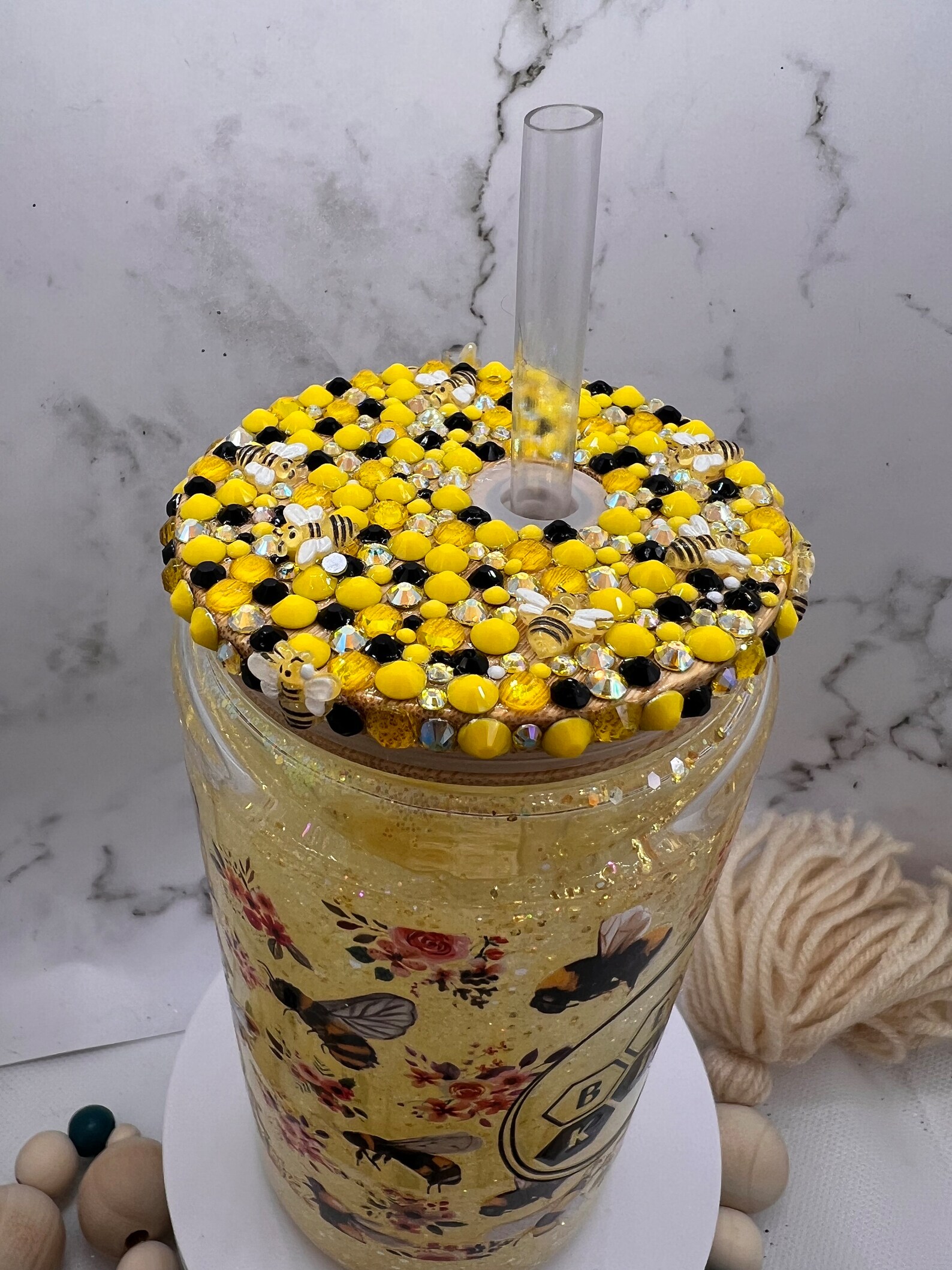 Snow Globe Glass “be Kind” With Glitter and Custom Rhinestone Lid ...