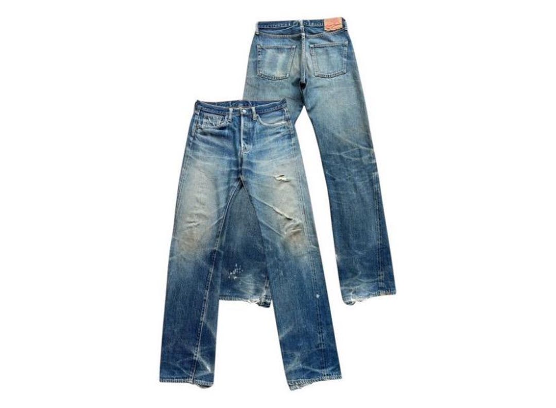 Vintage 90s Denime Orrizonti Japan Selvedge Baggy Denim Jeans Denime ...