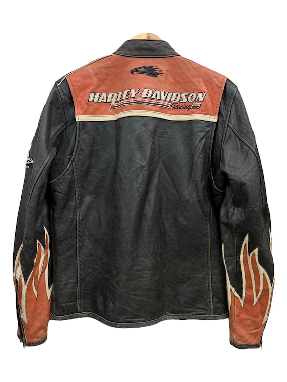 Vintage Harley Davidson Biker Leather Racing Jacket - Etsy Vintage Harley Davidson Biker Leather Racing Jacket - Etsy