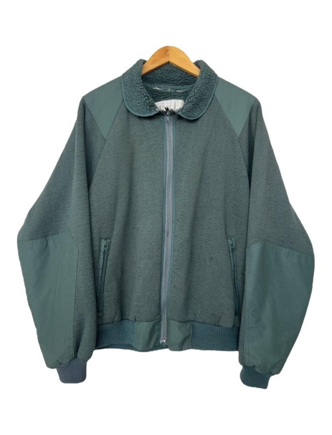 Vintage 70s Cold Weather Gen 3 With Sherpa Collar Green Sweatshirt - Etsy