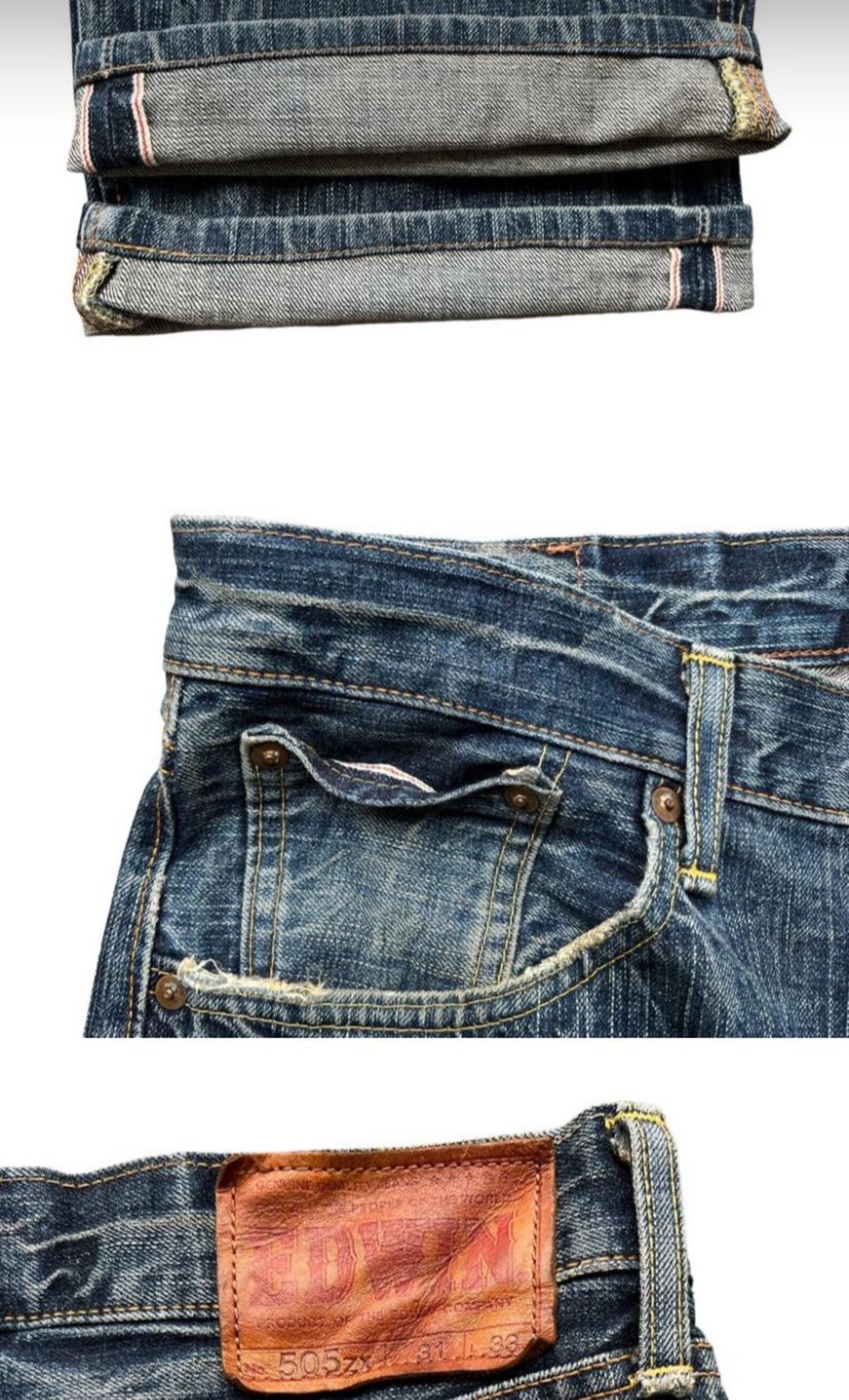Vintage Edwin 505zx Japan Selvedge Denim Jeans Edwin Distressed ...