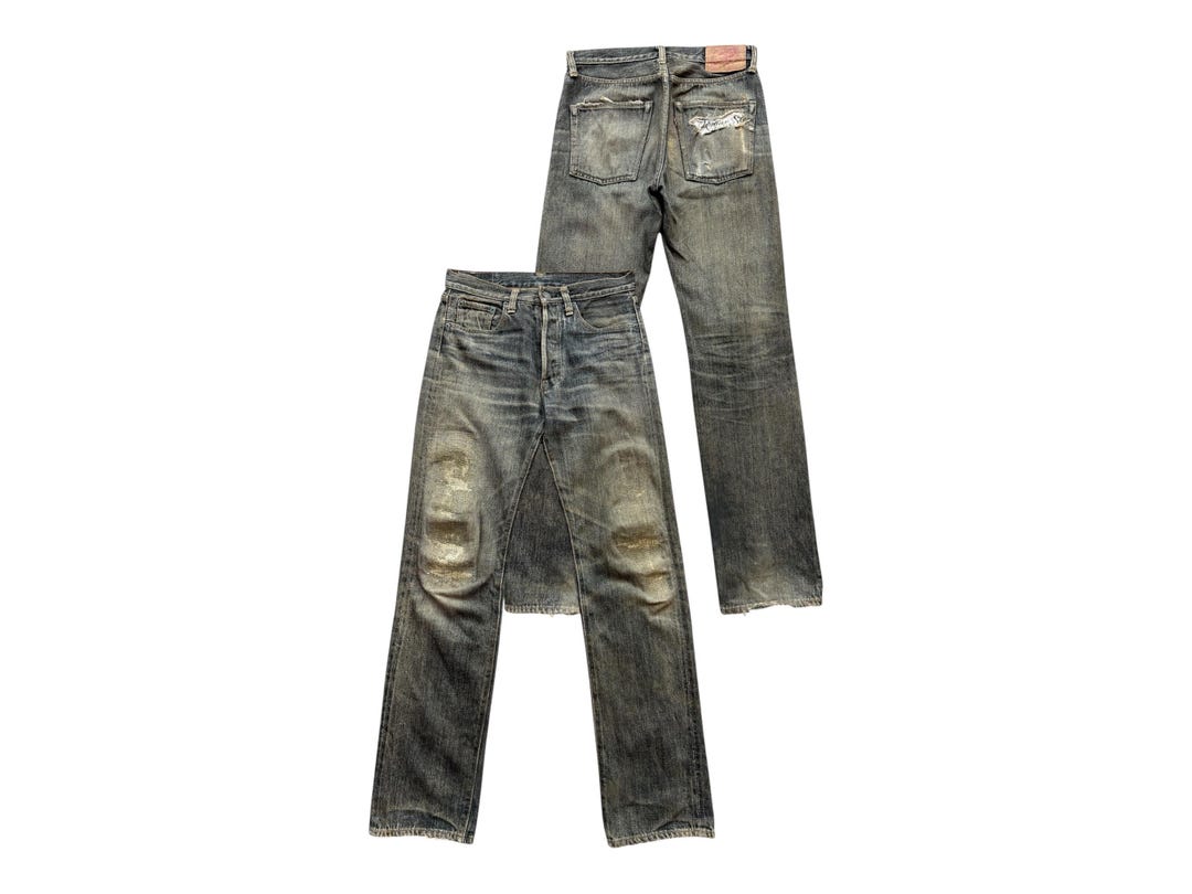 Vintage 90s Denime Jeans Japan Denime Selvedge Denim Jeans Black ...