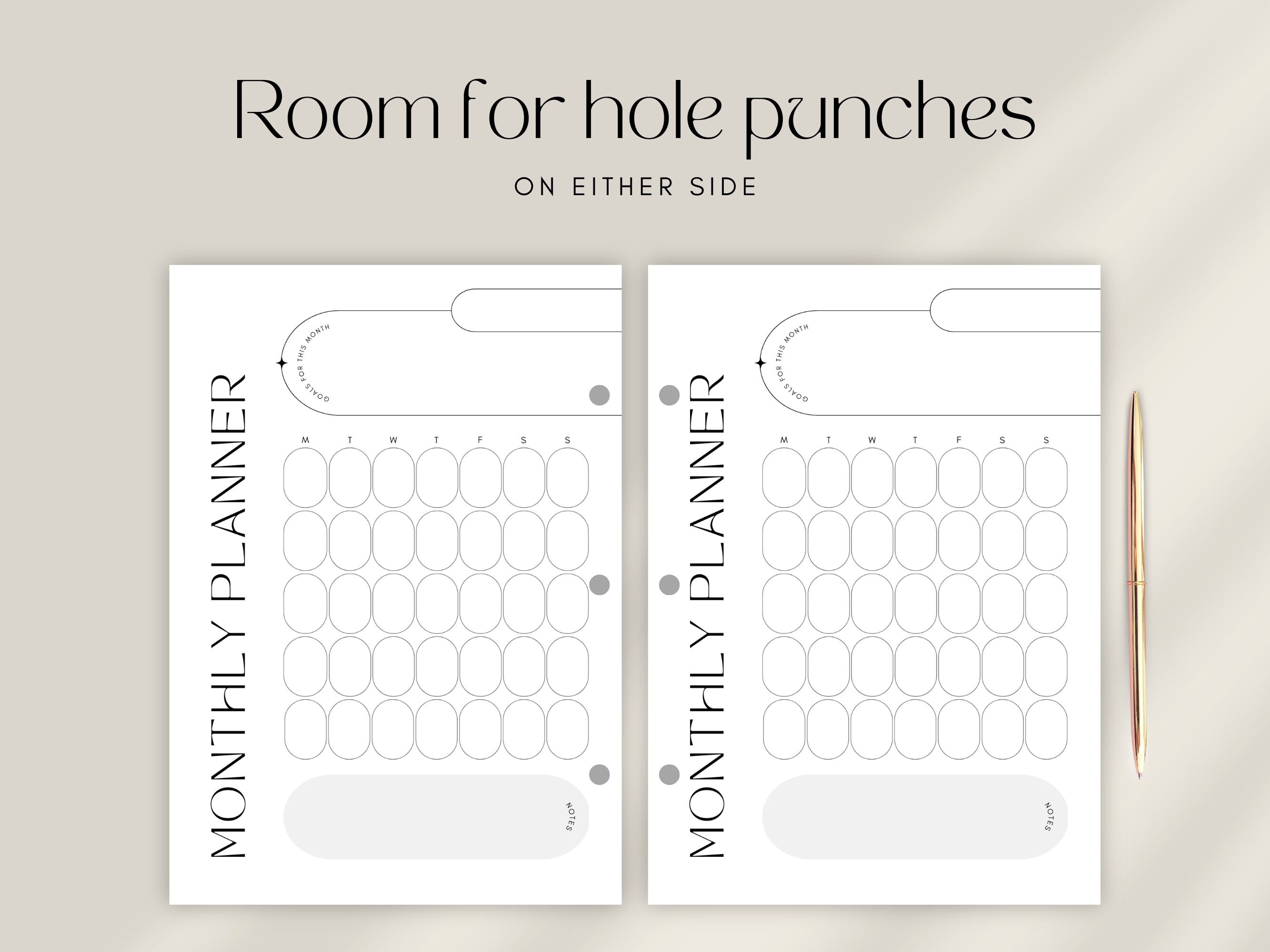 Minimal Monthly Planner, Printable Monthly Planner, Instant Download ...