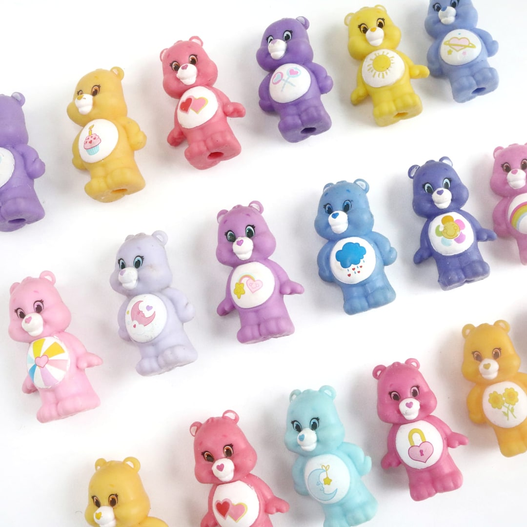 Rubber Miniature Care Bears Figure Cake Topper Mini Carebear Figurines Cake Decor Birthday Bear ...