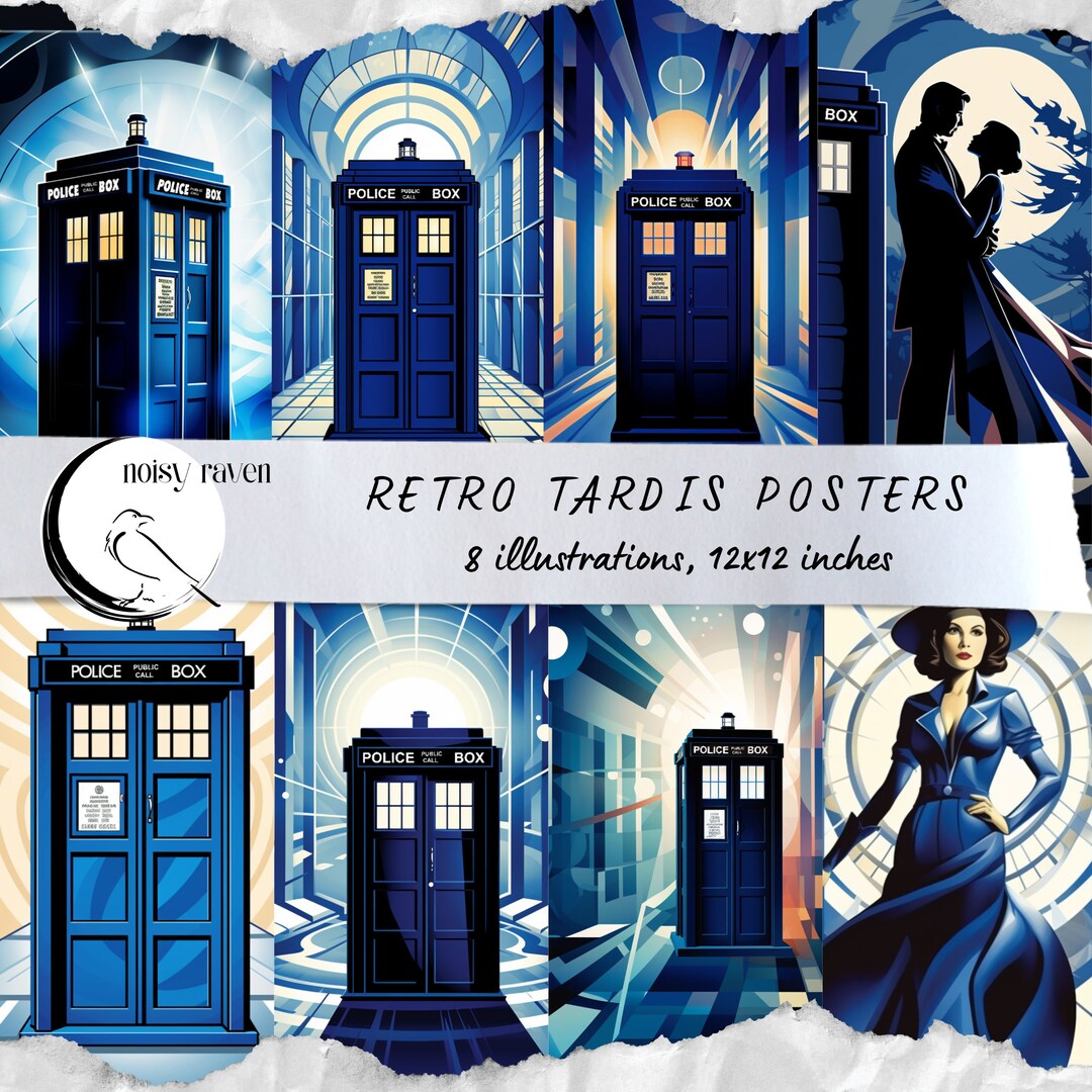Retro Art Deco TARDIS Posters - Vintage-inspired Doctor Who Decor - Art ...