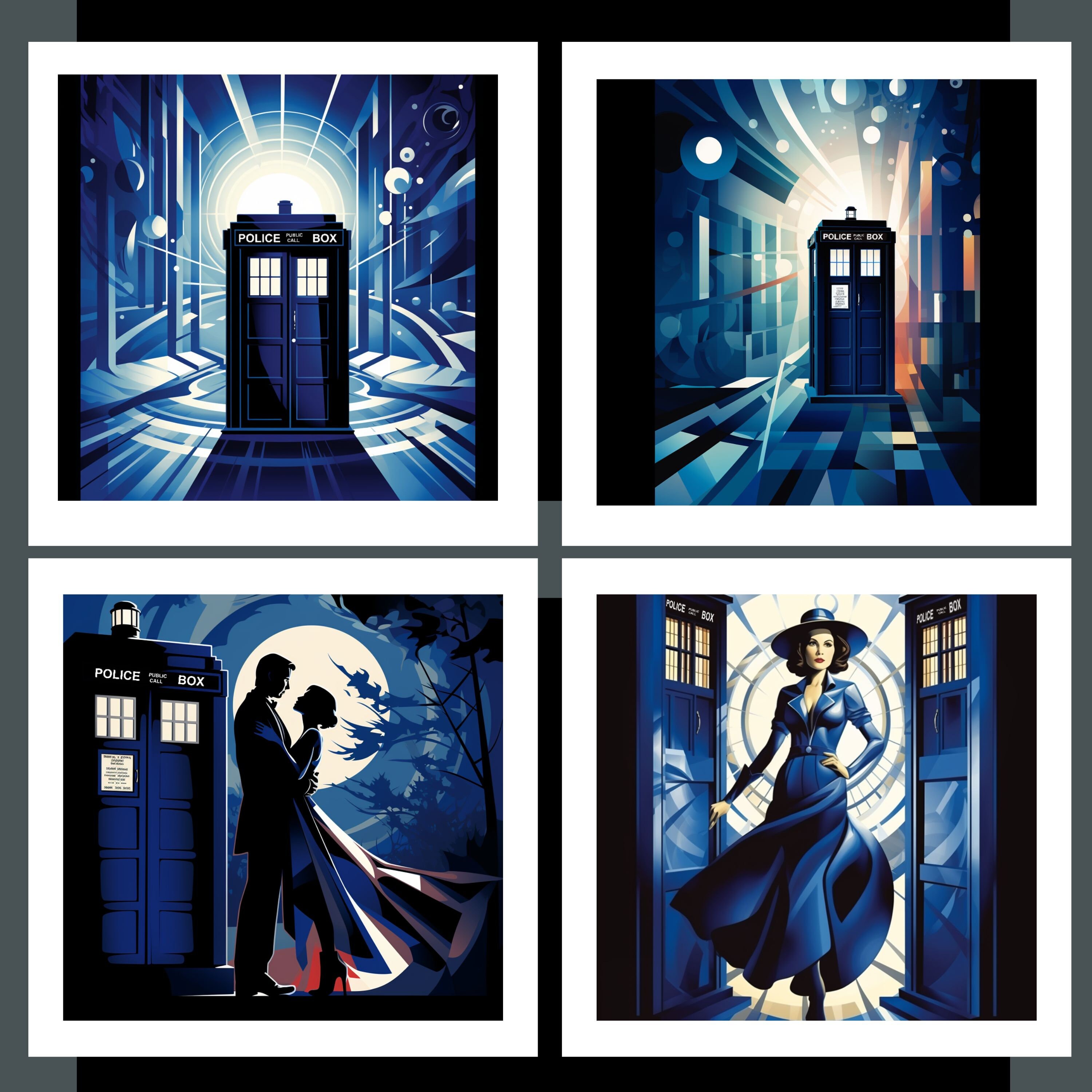 Retro Art Deco TARDIS Posters Vintage-inspired Doctor Who Decor Art ...