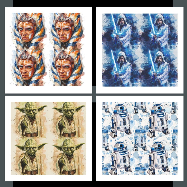 Star Wars Light Side Seamless Patterns Galactic Designs for Fabric ...
