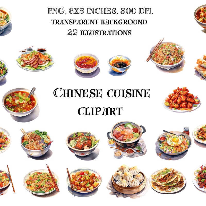 Chinese Food Clipart - Etsy