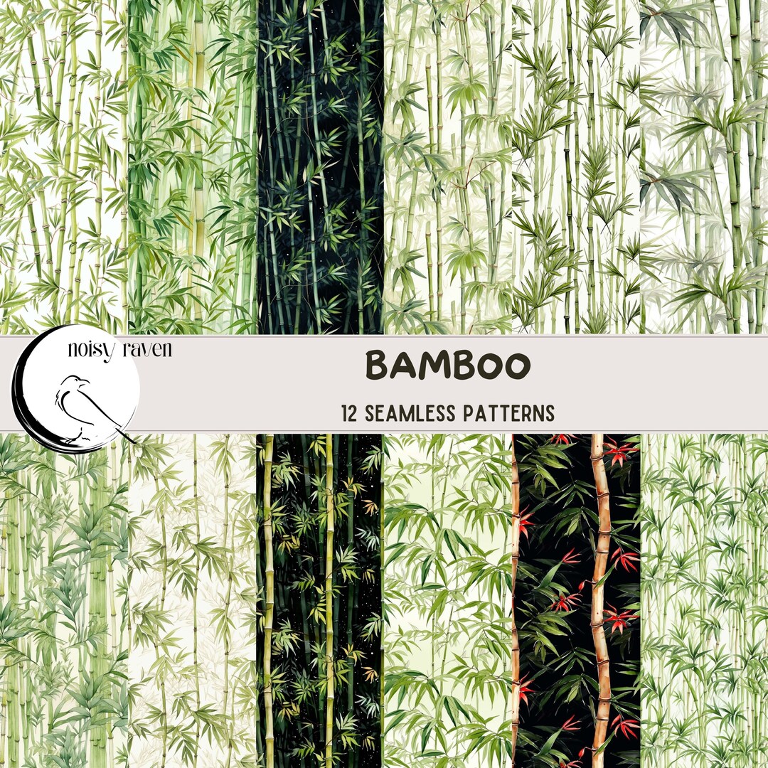Bamboo Watercolour Seamless Patterns - Tranquil Artwork for Zen Designs ...