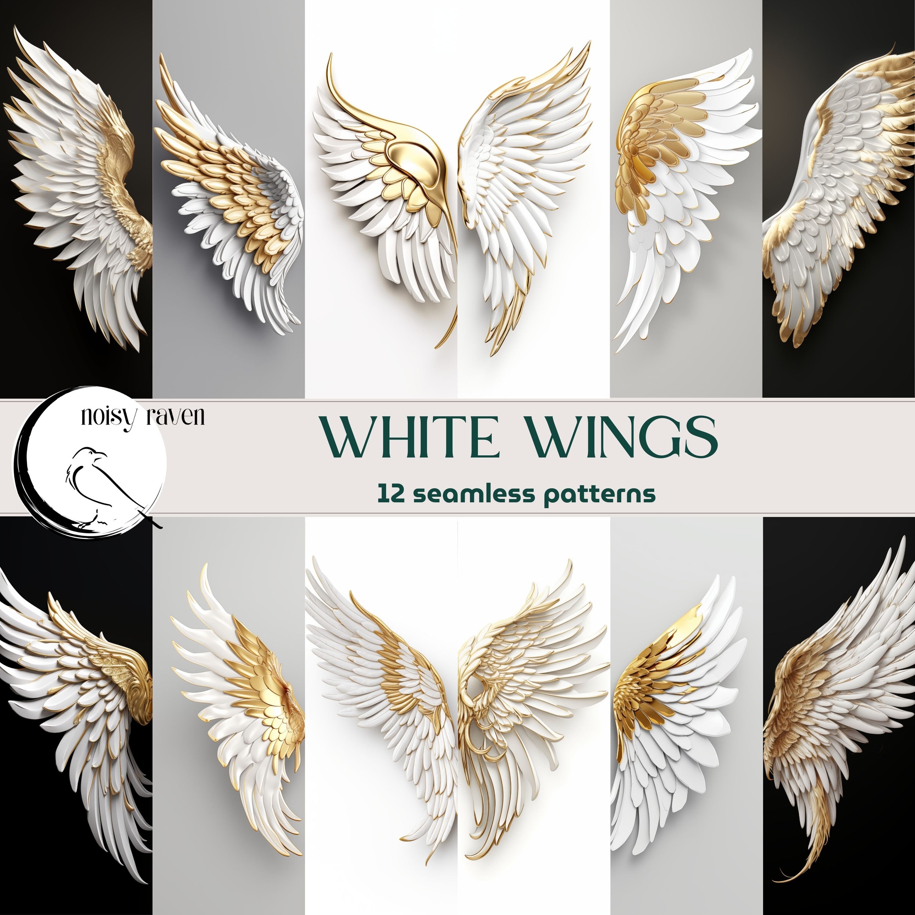 Heavenly White Angel Wings Backdrop Ethereal Photography Background ...