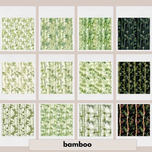 Bamboo Watercolour Seamless Patterns Tranquil Artwork for Zen Designs ...