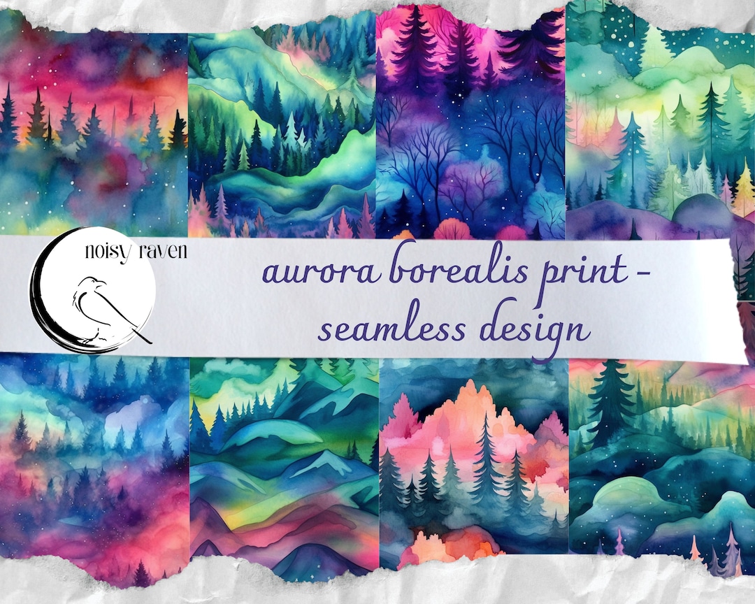 Aurora Borealis Seamless Patterns - Magical Designs for Fabric ...