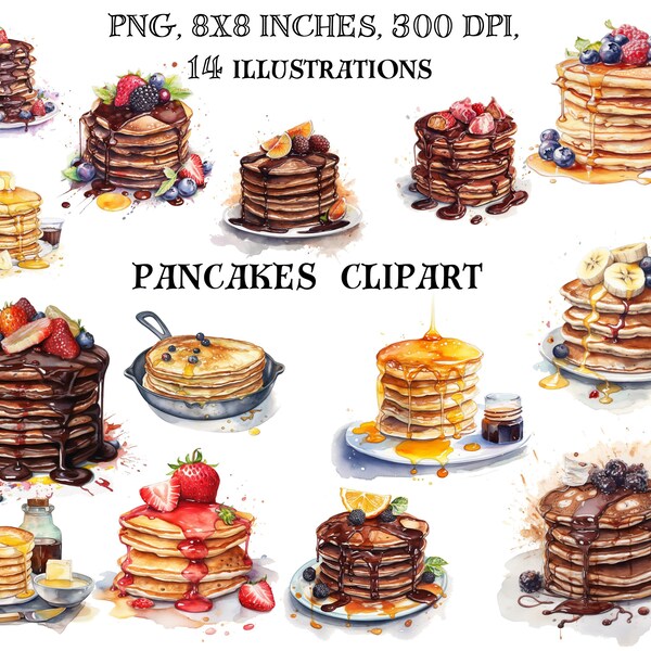 Pancakes Clip Art - Etsy