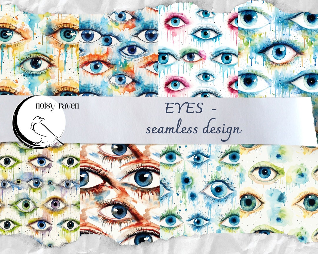 Hypnotic Vision: Eyes Seamless Patterns - Artistic Illustrations for ...