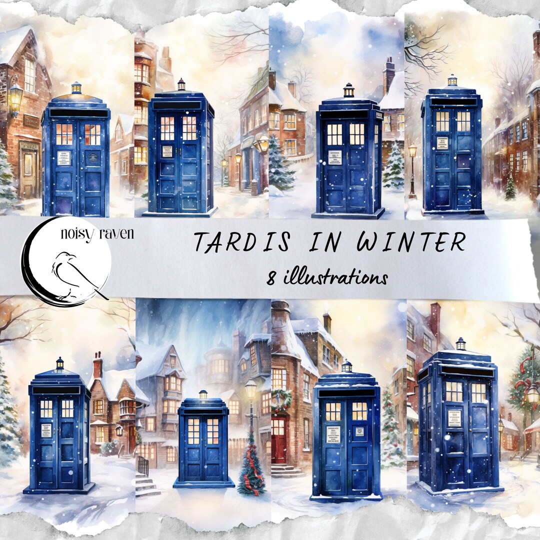 TARDIS in Winter Village - Whimsical Doctor Who Inspired Art for ...