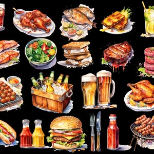 Sizzle and Grill: BBQ Clip Art - Digital Illustrations for Summer ...