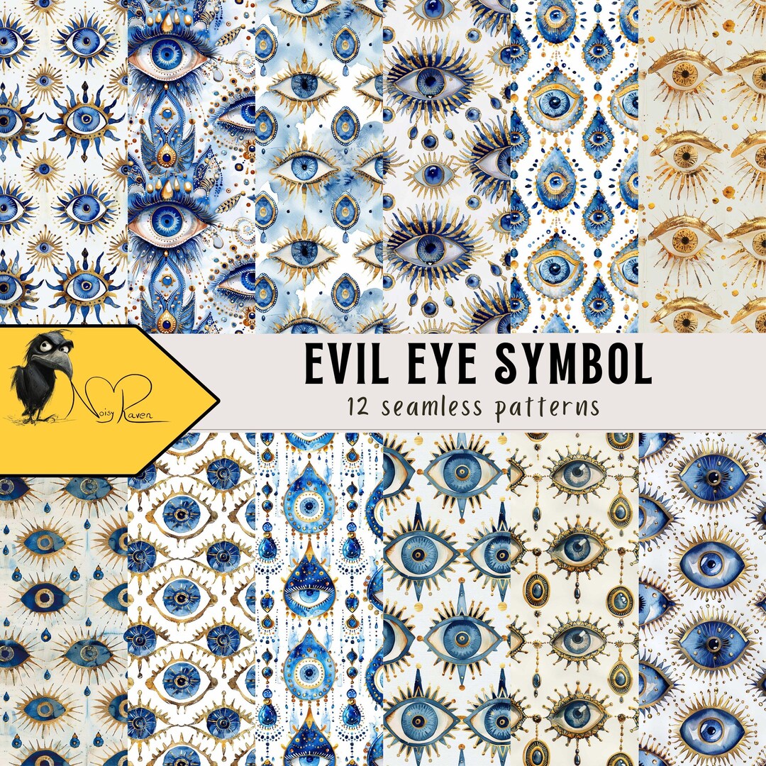 Evil Eye Symbols Seamless Patterns - Whimsical Charm for Your Designs ...