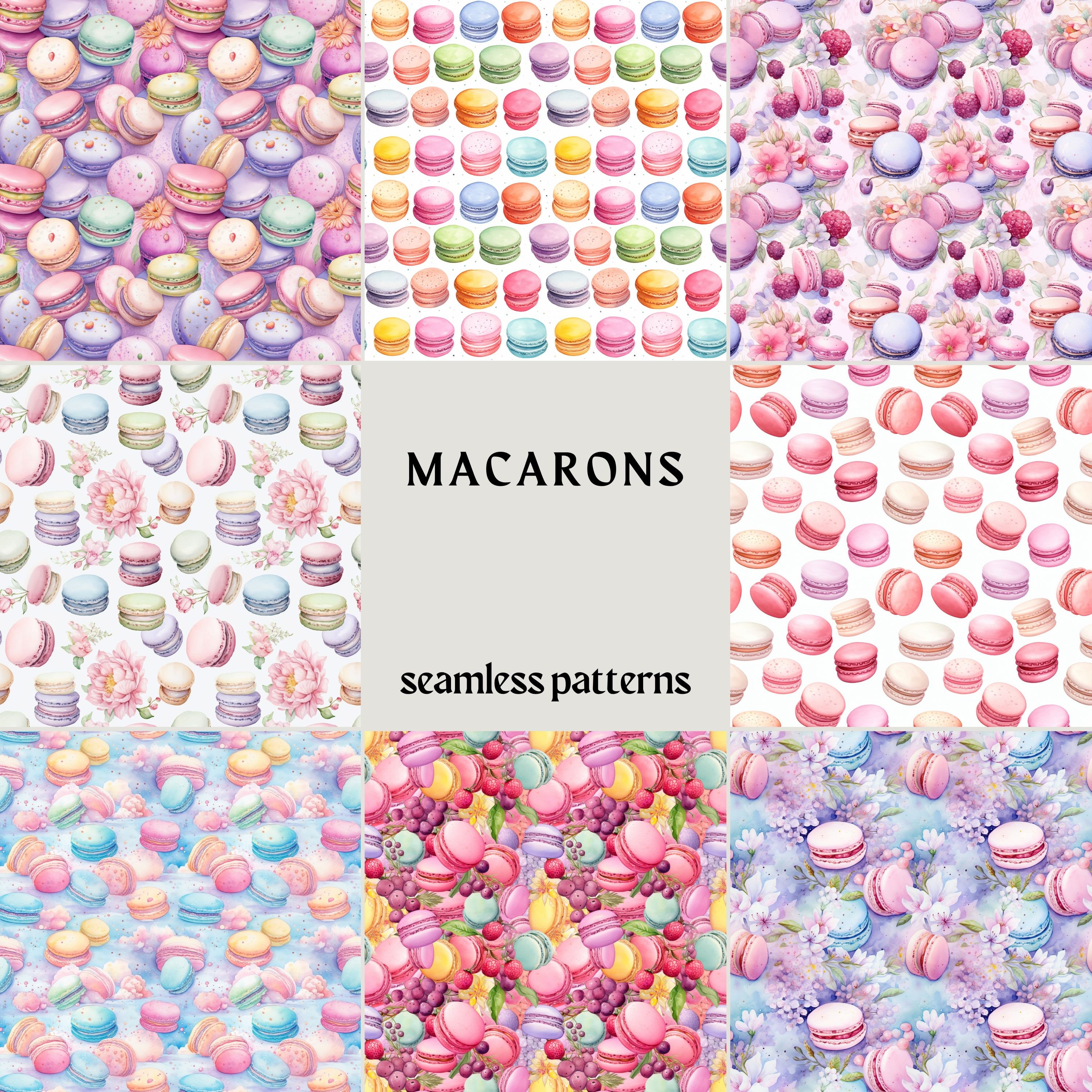 Macarons Seamless Patterns Sweet Elegance for Delightful Designs Pastel ...