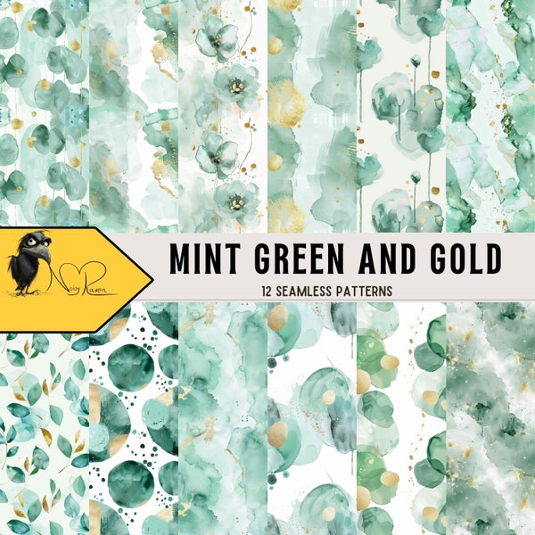Mint Gold Wallpaper - Etsy