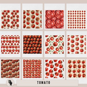 Tomato Seamless Patterns - Summer Fruit Repeat Print - Perfect for ...