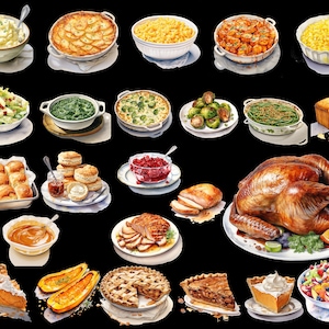 Thanksgiving Food Clip Art - Harvest Joy for Your Designs - Festive ...