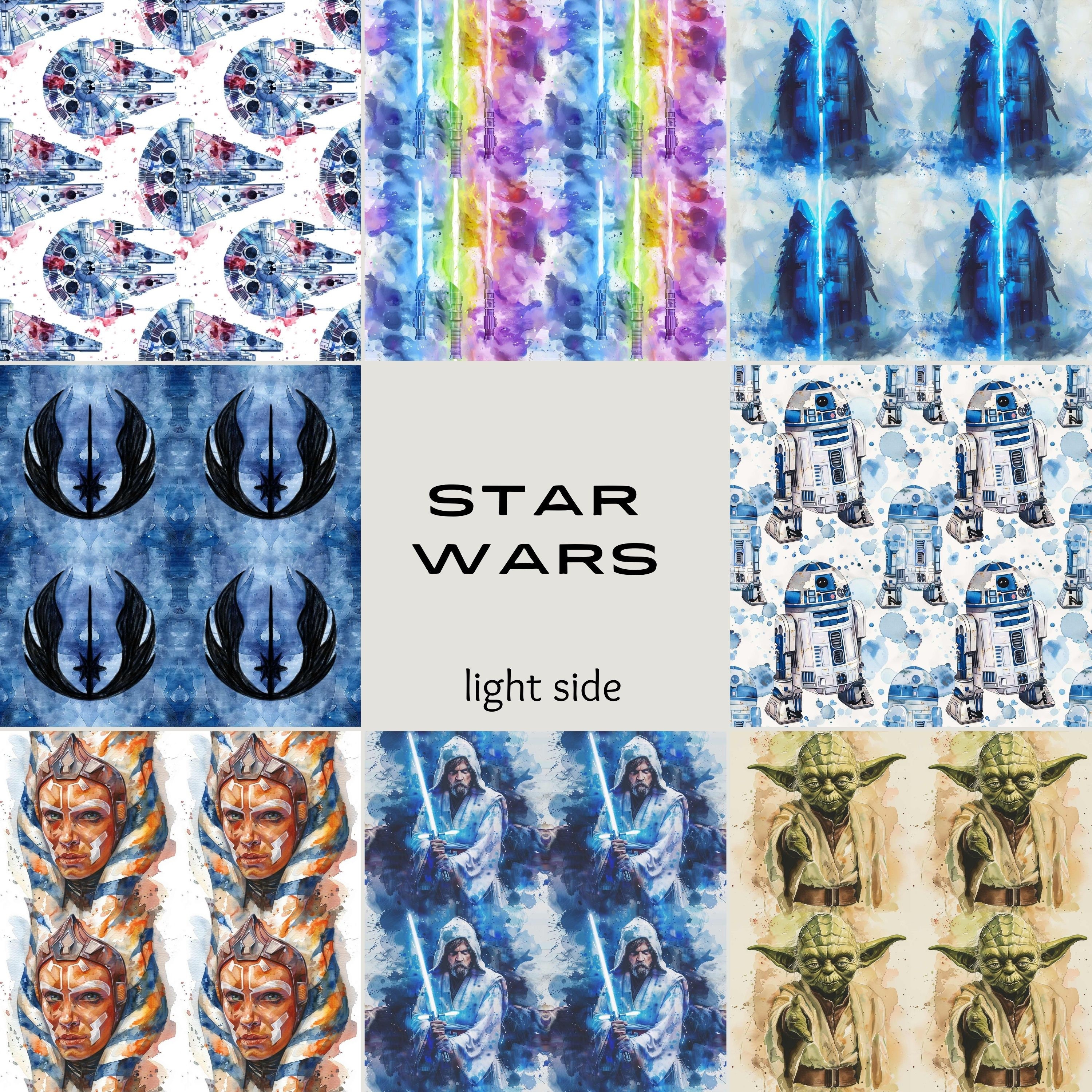 Star Wars Light Side Seamless Patterns Galactic Designs for Fabric ...