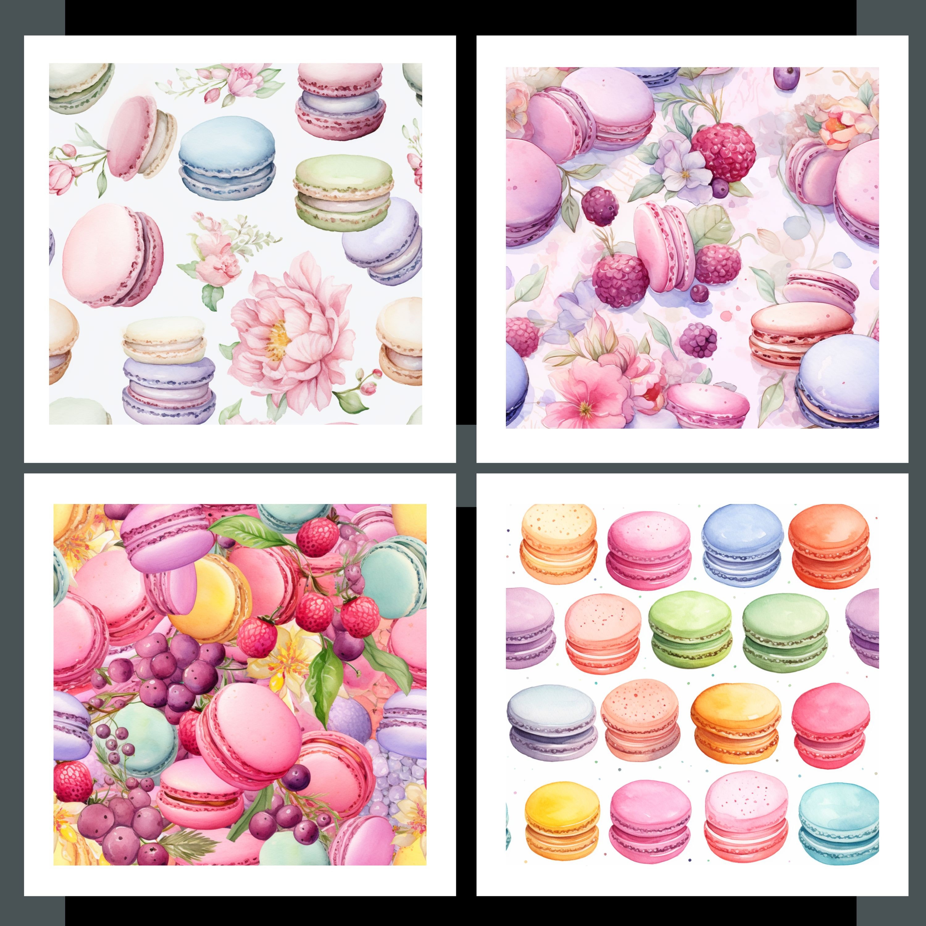 Macarons Seamless Patterns Sweet Elegance for Delightful Designs Pastel ...