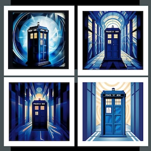 Retro Art Deco TARDIS Posters Vintage-inspired Doctor Who Decor Art ...