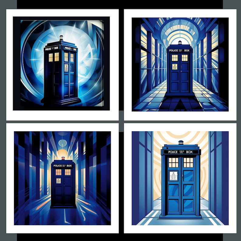 Retro Art Deco TARDIS Posters Vintage-inspired Doctor Who Decor Art ...