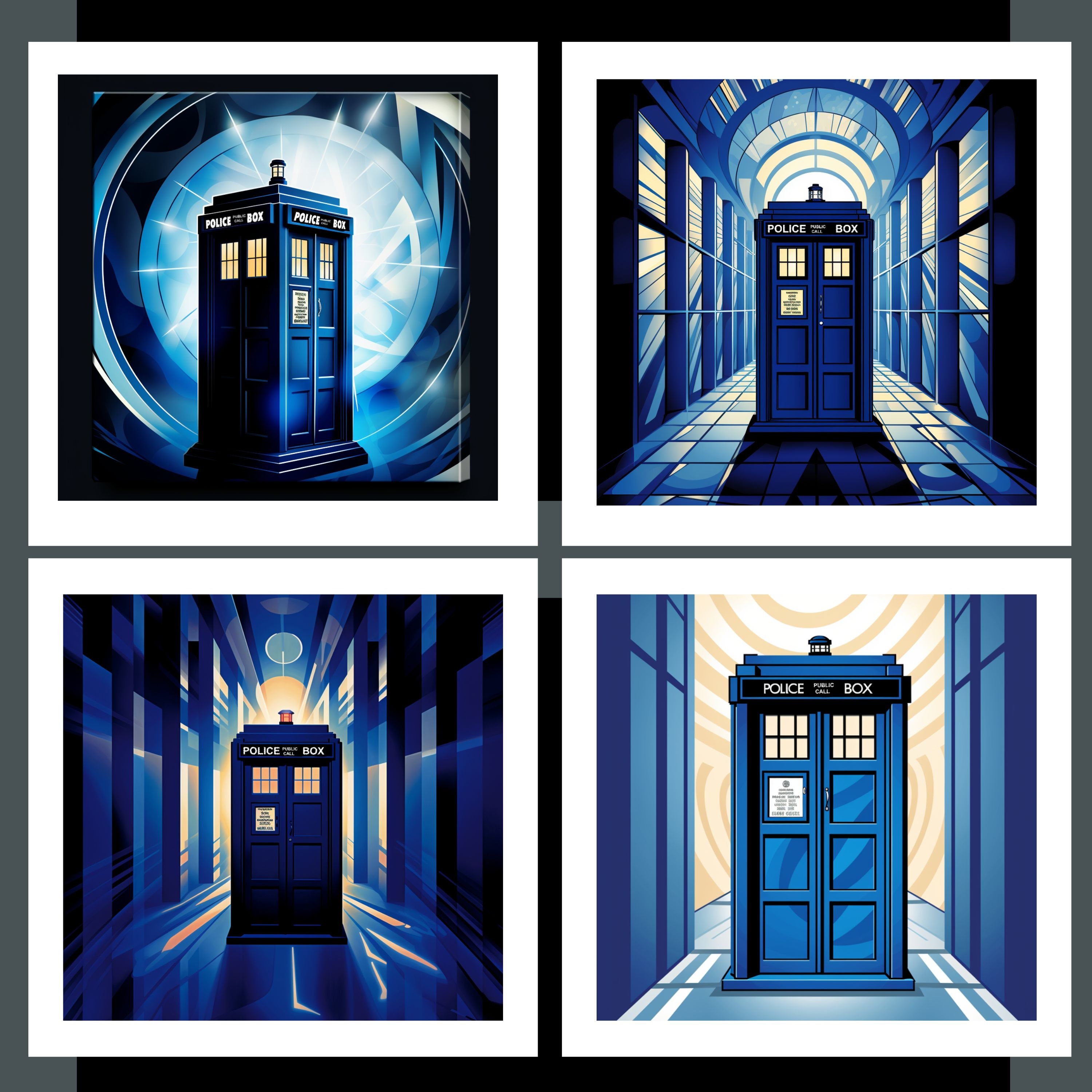 Retro Art Deco TARDIS Posters Vintage-inspired Doctor Who Decor Art ...