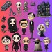 Addams Family Stickers Clip Art - Spooky, Gothic, Cute Halloween ...