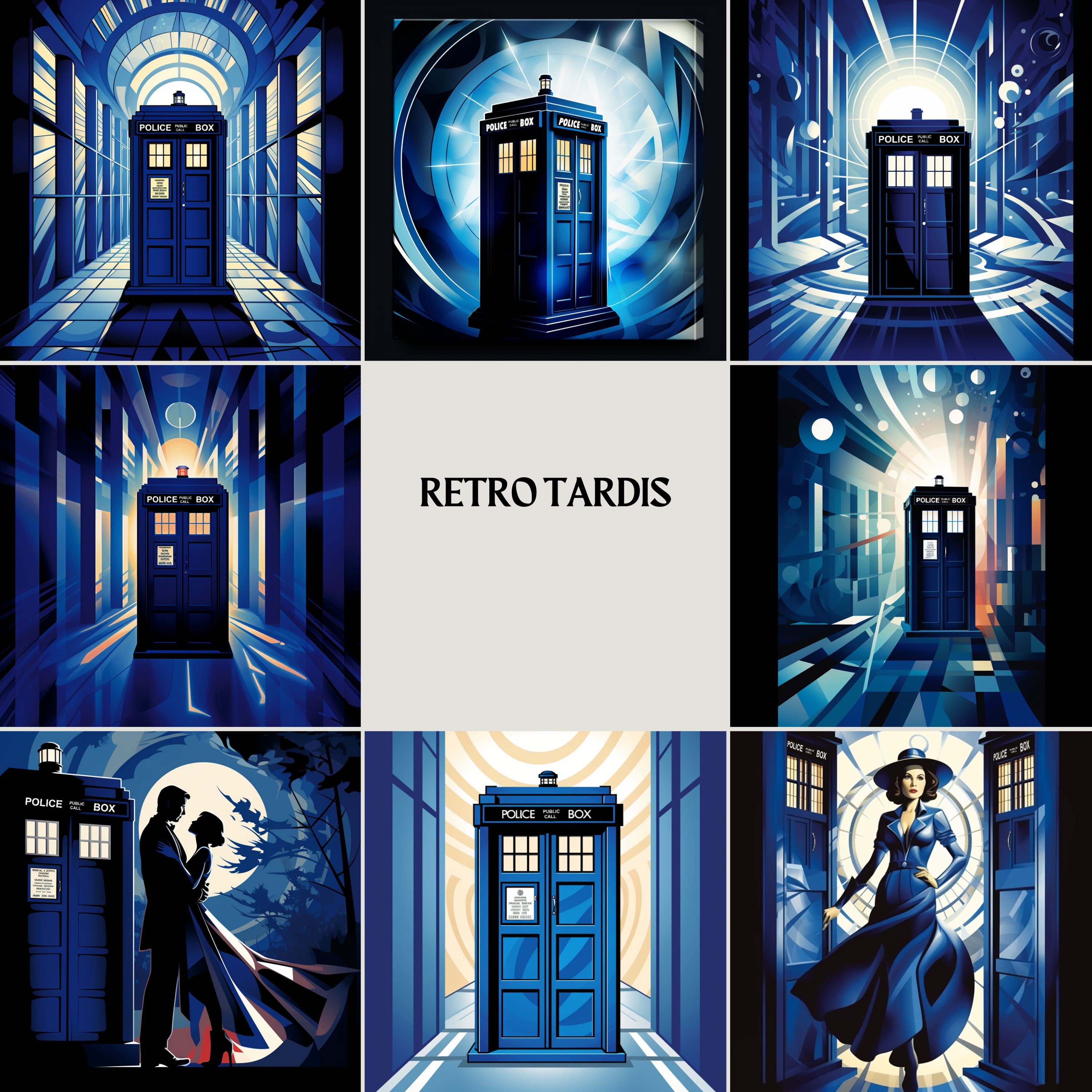 Retro Art Deco TARDIS Posters Vintage-inspired Doctor Who Decor Art ...