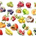 Delicious Fruit Clip Art Set - Vibrant Watercolour Illustrations ...