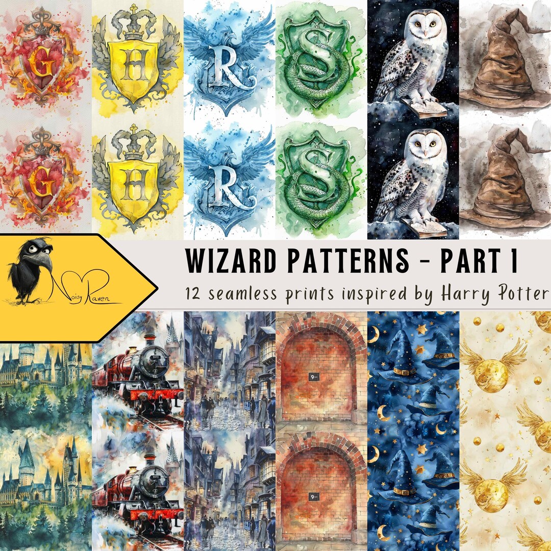 Magical Wizardry Seamless Patterns - HP Books Inspired Seamless Designs ...