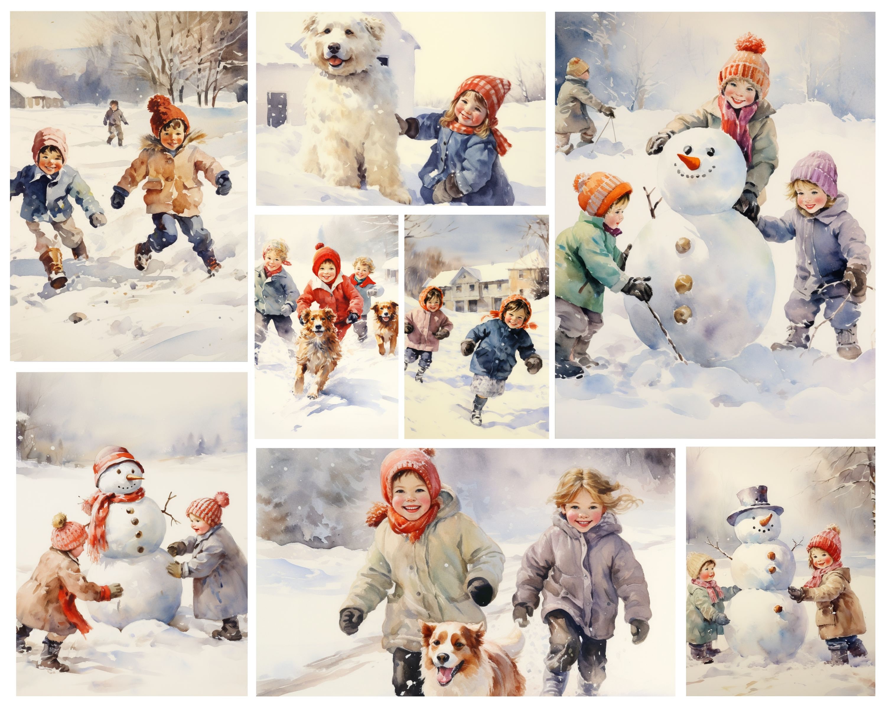Capturing Nostalgia: Kids Playing in the Snow Bygone Winters ...