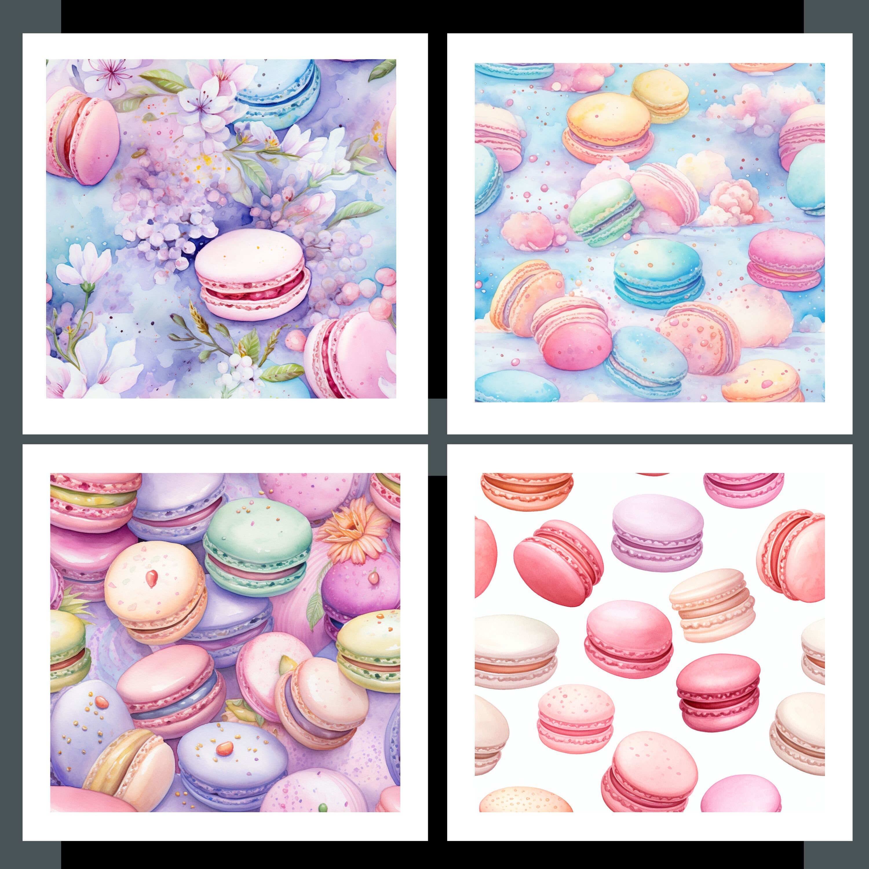 Macarons Seamless Patterns Sweet Elegance for Delightful Designs Pastel ...