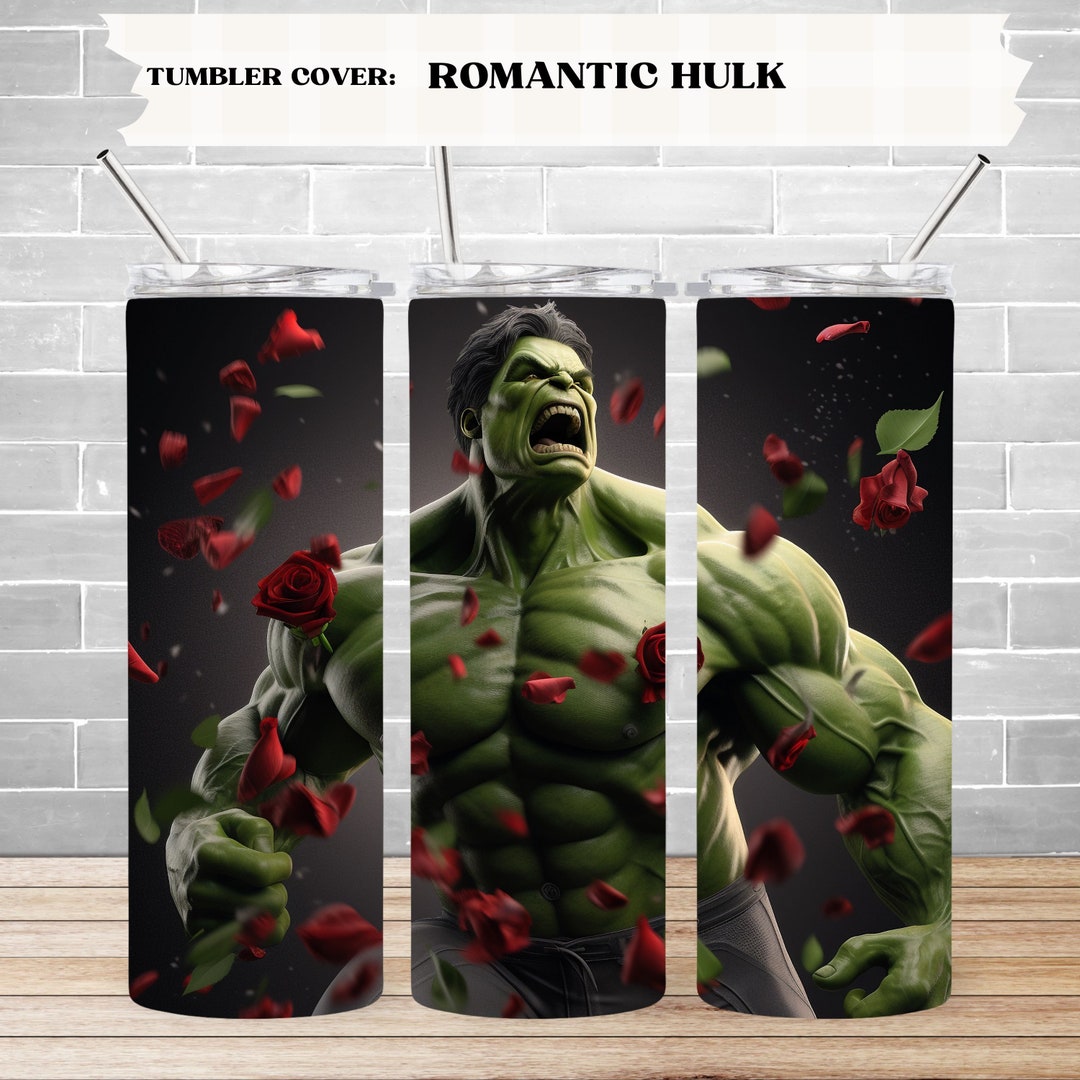 The Hulk With Roses 20oz Sublimation Tumbler Design, Romantic Superhero ...